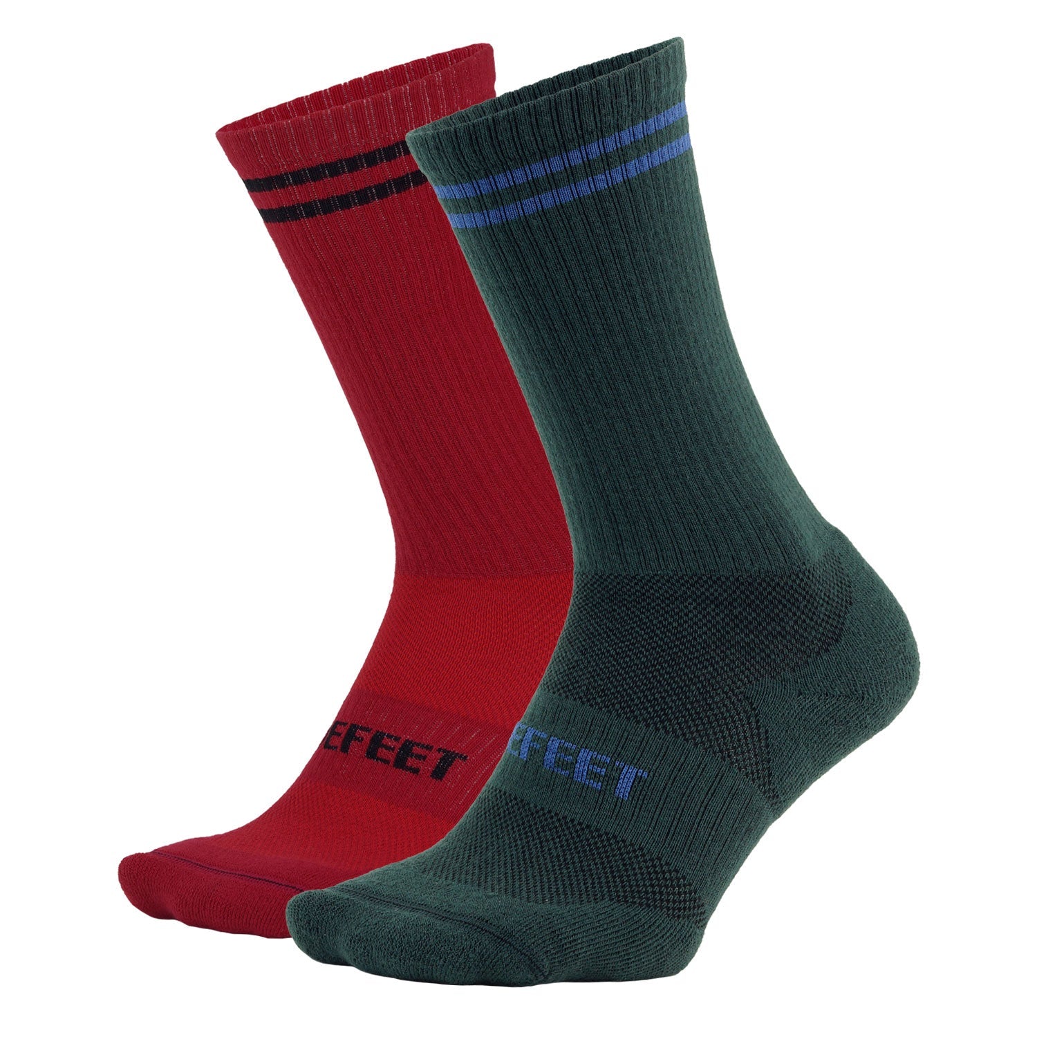 Cuff Stripe Crew Cycling Socks | Padded | All-Day 7” Cuff | DeFeet