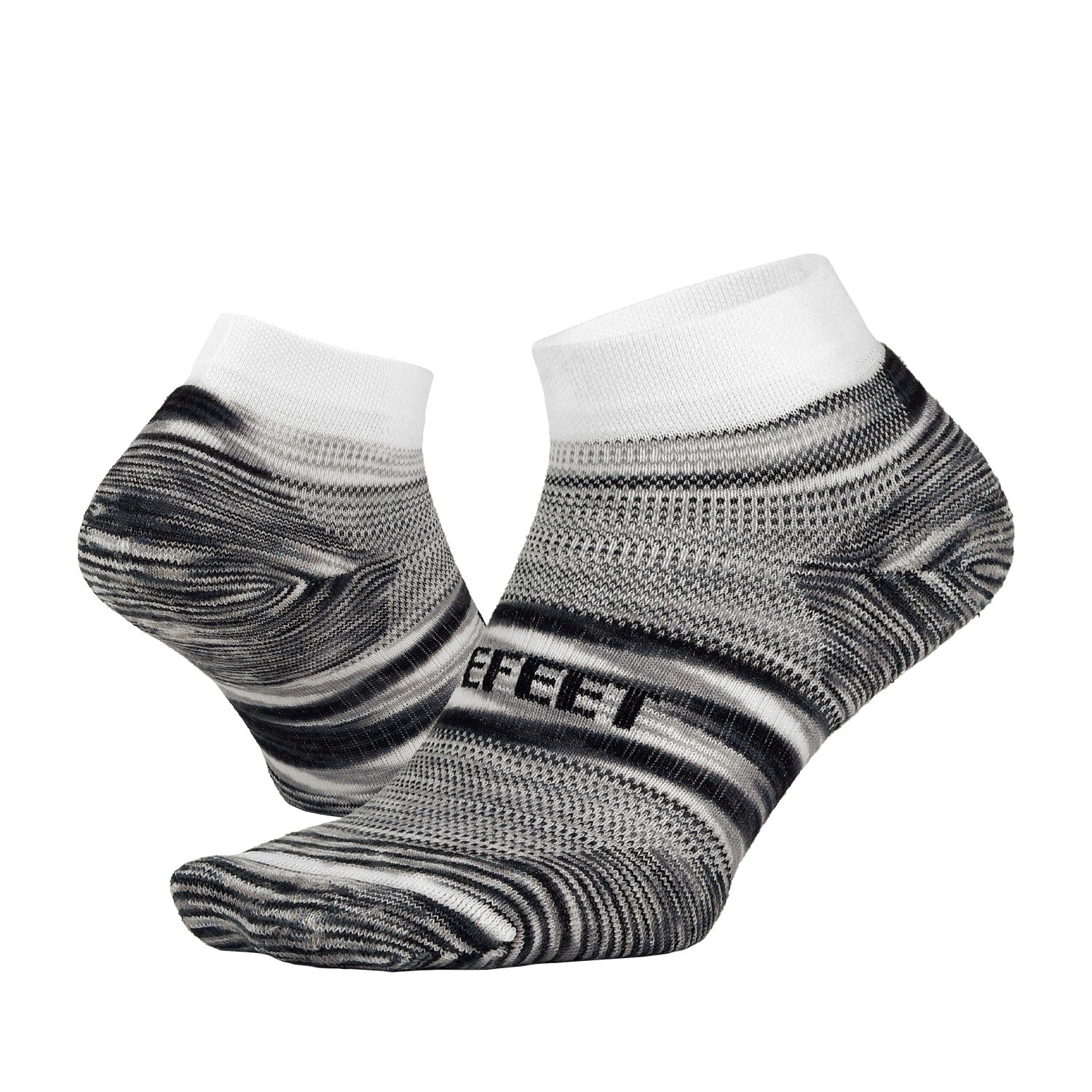 DeFeet Black and White Space Dye Low Padded Ankle Socks