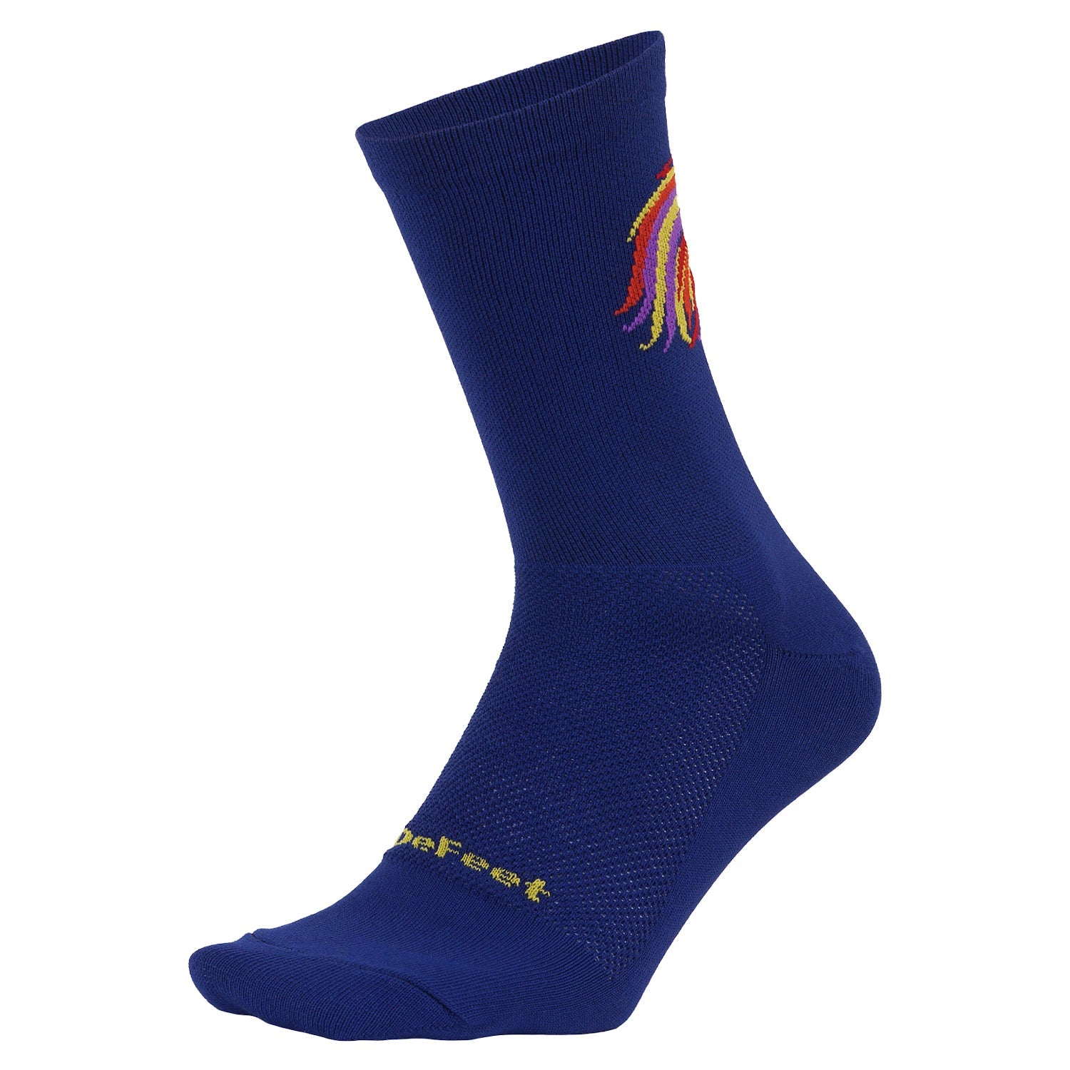 DeFeet Aireator Navy Blue Rooster Crew Cycling Socks